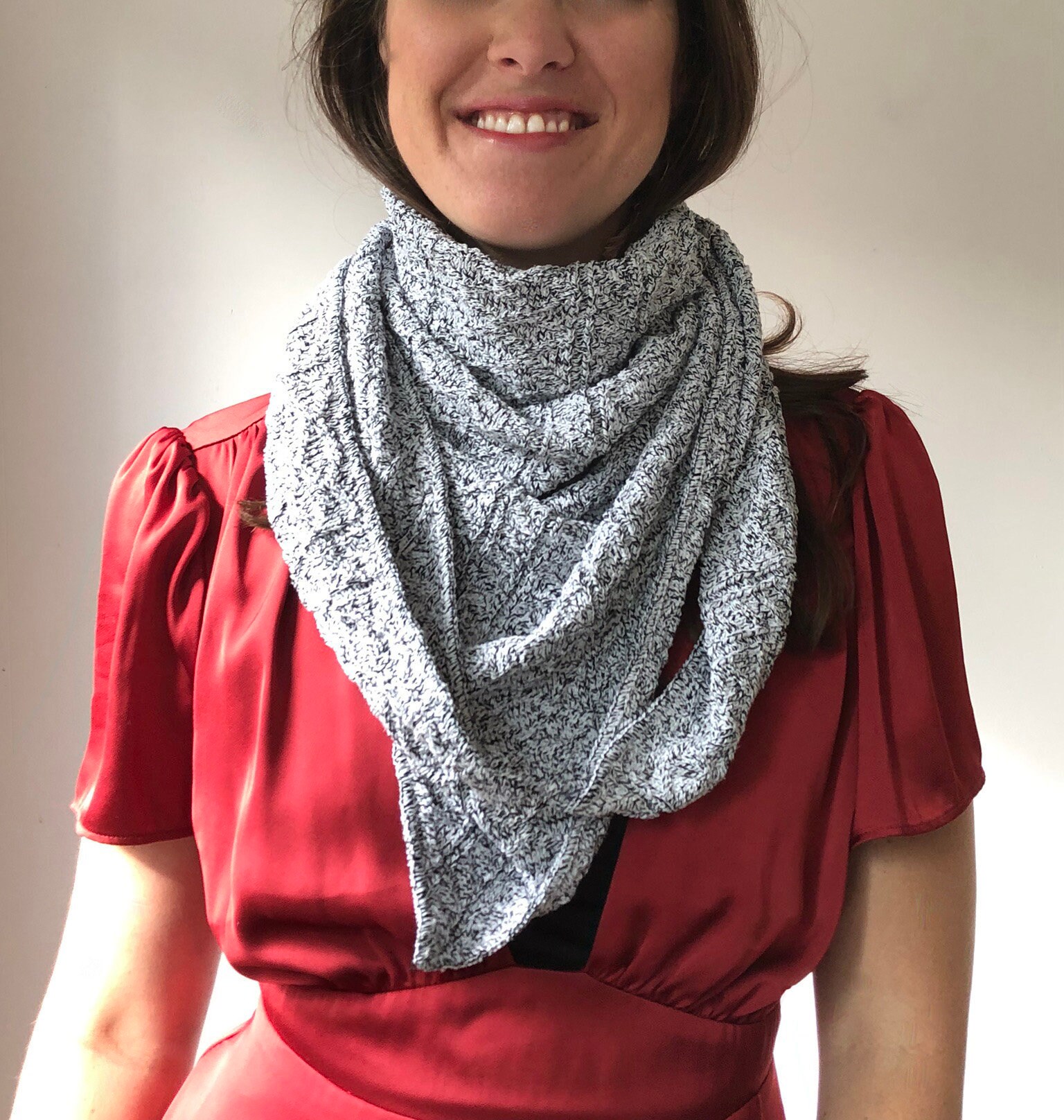 Knit Shawl Triangular Cotton Chunky Knitted Wrap Scarf | Etsy