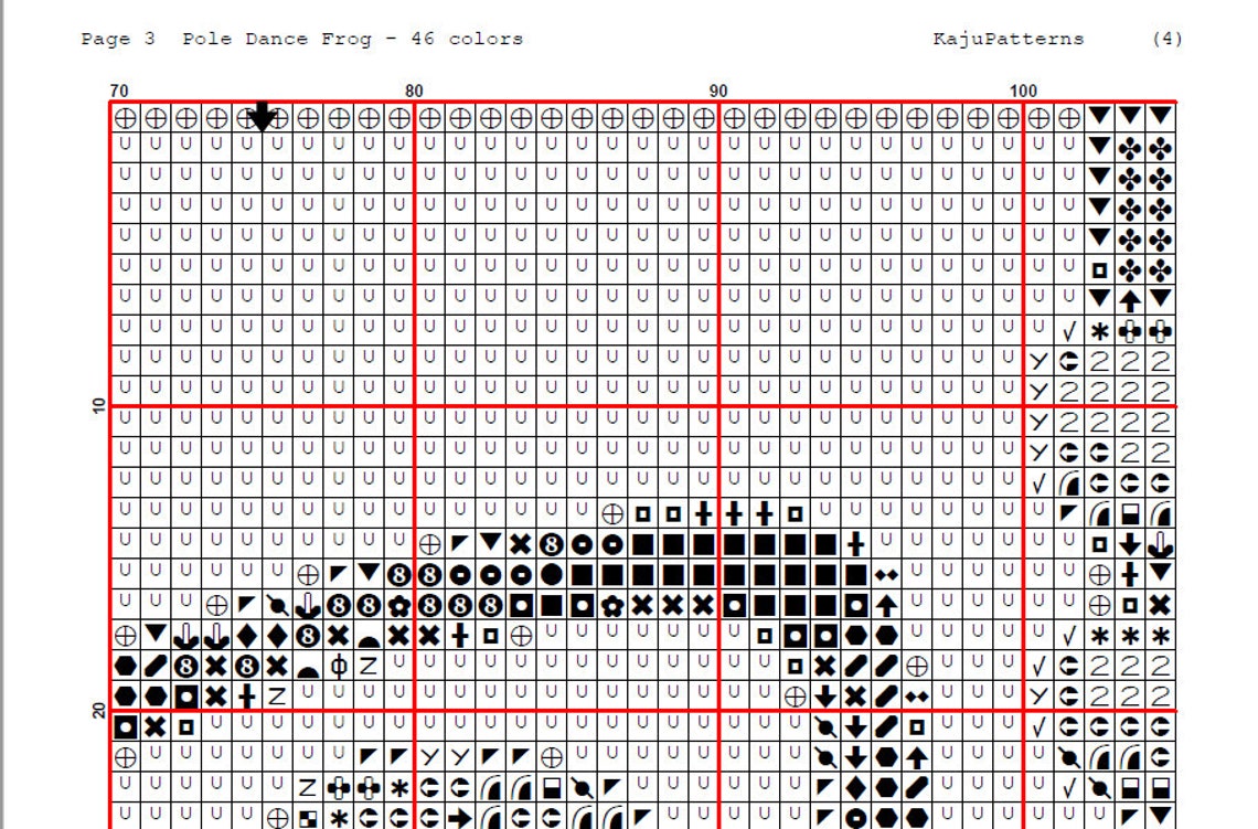 Pole Dancing Frog Cross Stitch Pattern Pdf DMC Color Chart, Printable ...