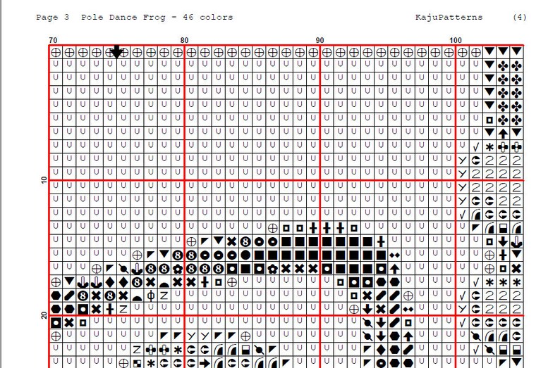 Pole Dancing Frog Cross Stitch Pattern Pdf DMC Color Chart, Printable ...