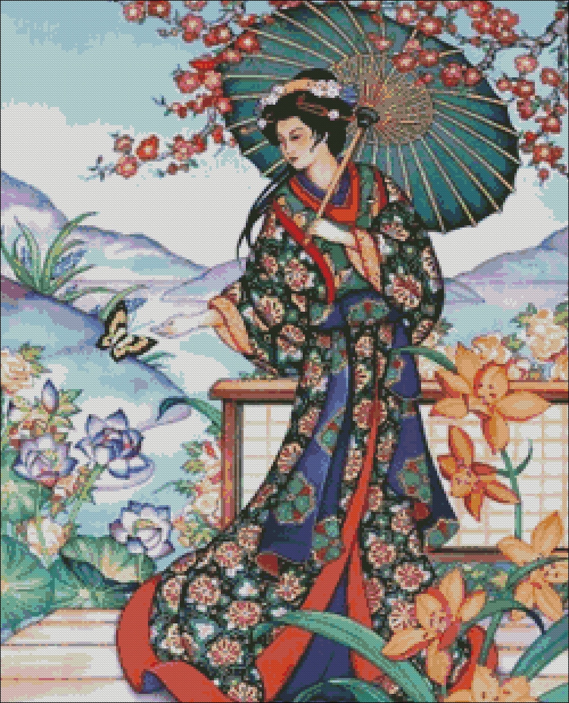Geisha -cross Stitch Pattern Pdf - Etsy