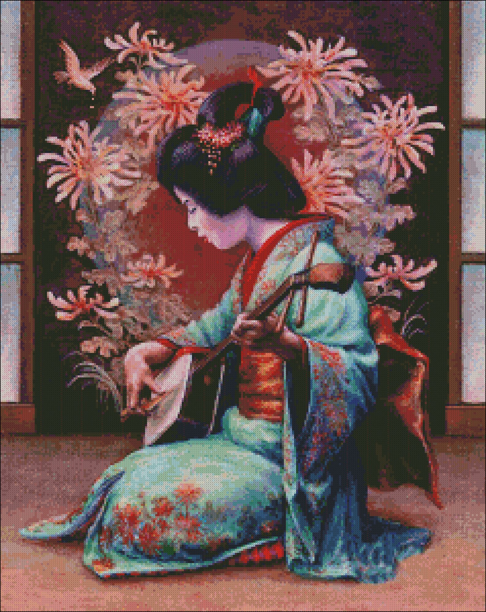 Singing Geisha Cross Stitch Patterns PDF - Etsy