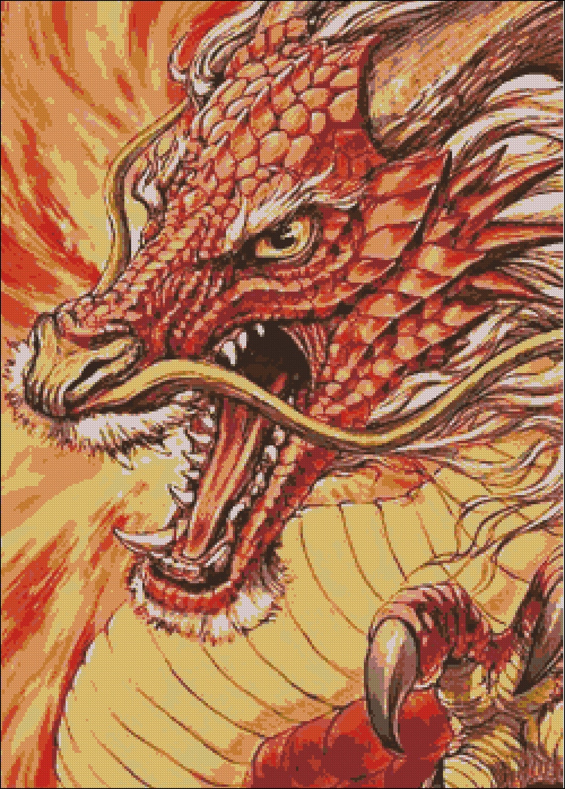 Chinese Dragon PDF Cross Stitch Pattern - Etsy