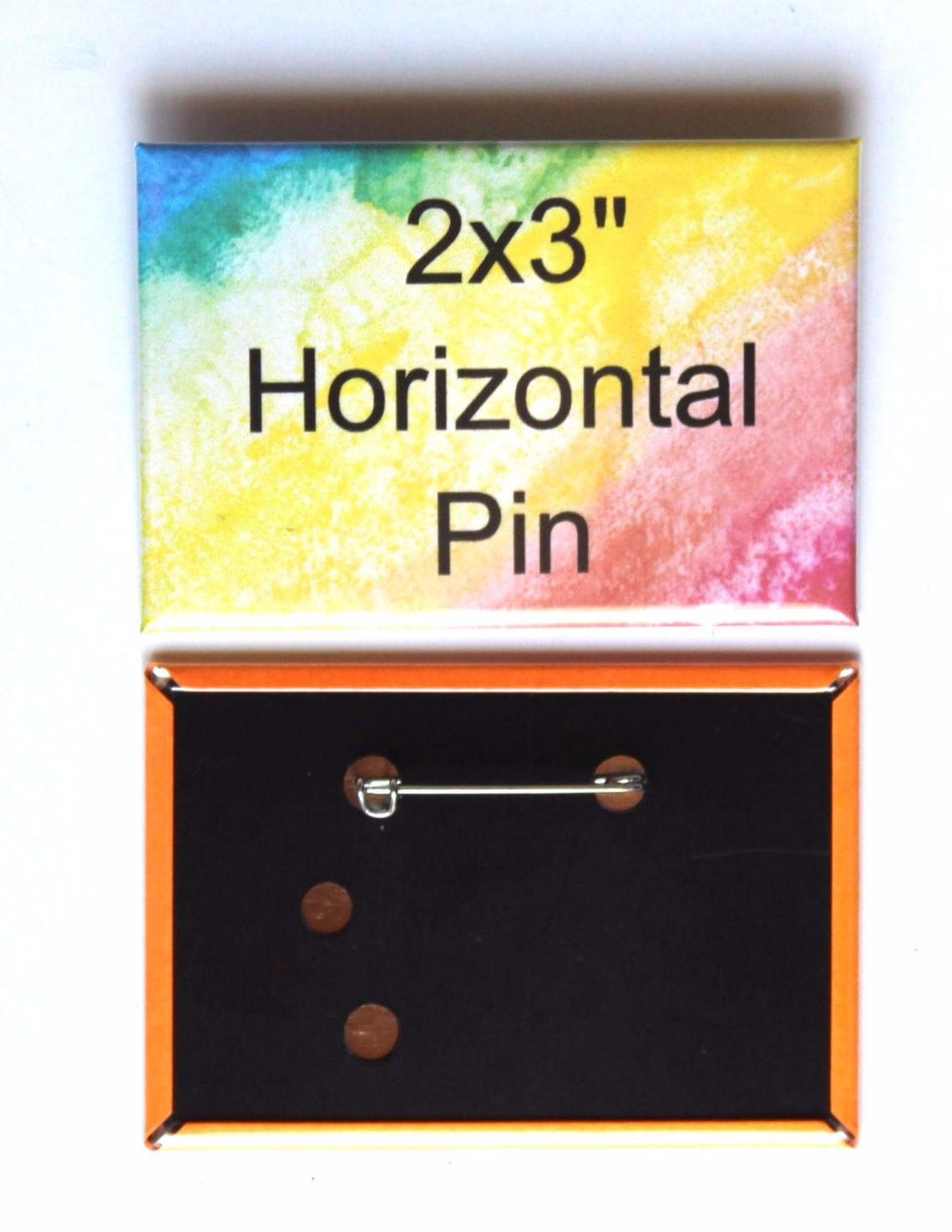 2x3 Inch Horizontal Pin Back Tecre Buttons - You Choose Quantity of 25 ...