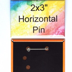 2x3 Inch Horizontal Pin Back Tecre Buttons - You Choose Quantity of 25 ...