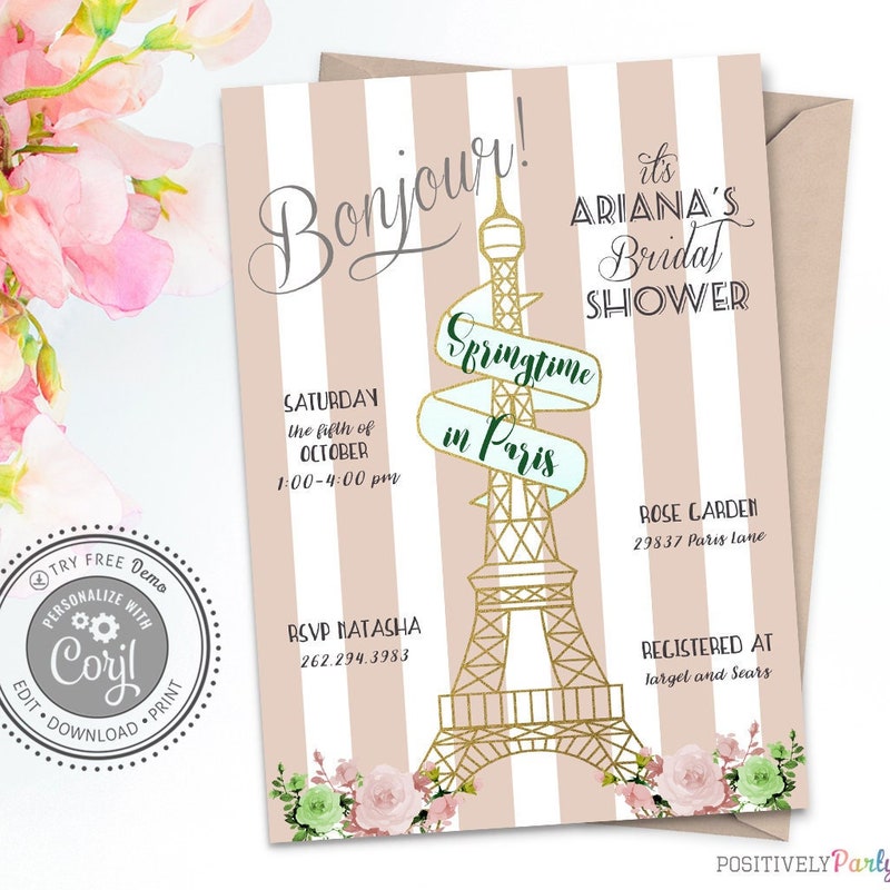 Eiffel Tower Invitation - Etsy