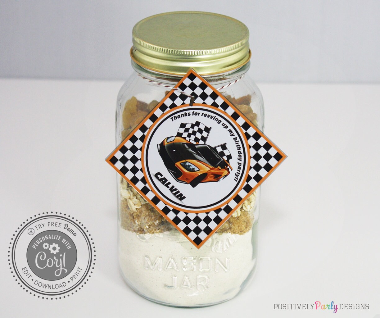 Editable Race Car Fast and Furious Birthday Thank You Tags Instant ...