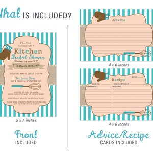 Editable Kitchen Bridal Shower Invitation & Recipe Card (digital ...
