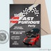 Editable Race Car Fast and Furious Birthday Thank You Tags Instant ...