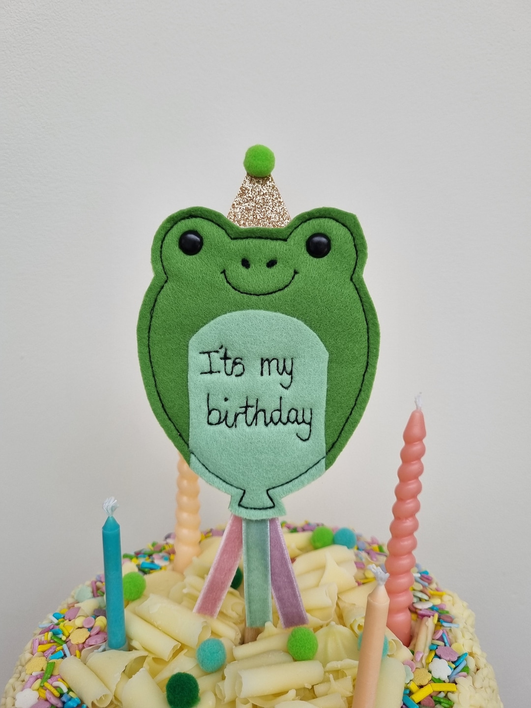 Frog Balloon Personalised Cake Topper, Personalised Frog Cake Topper ...