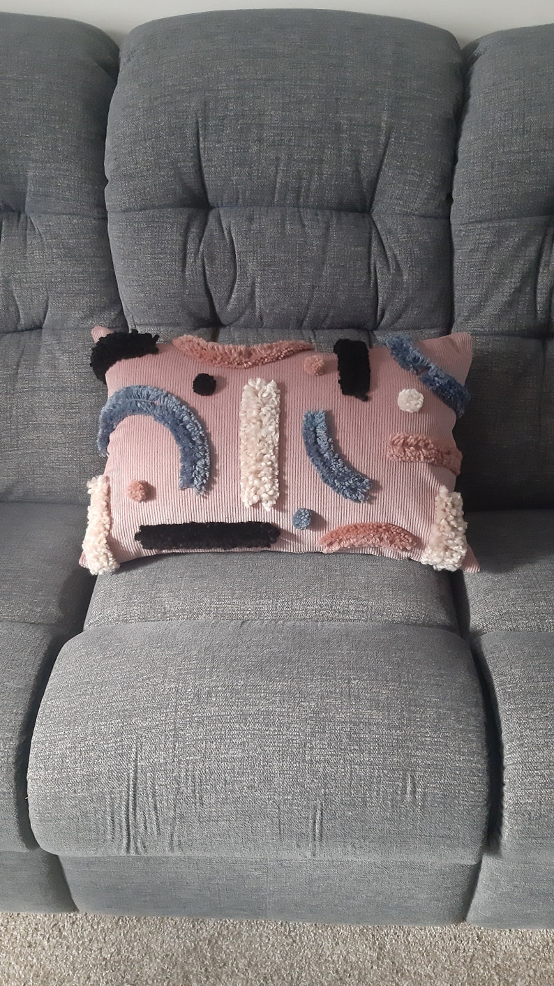 Pattern Tufted Handmade Cushion Pink Corduroy Abstract Design - Etsy UK