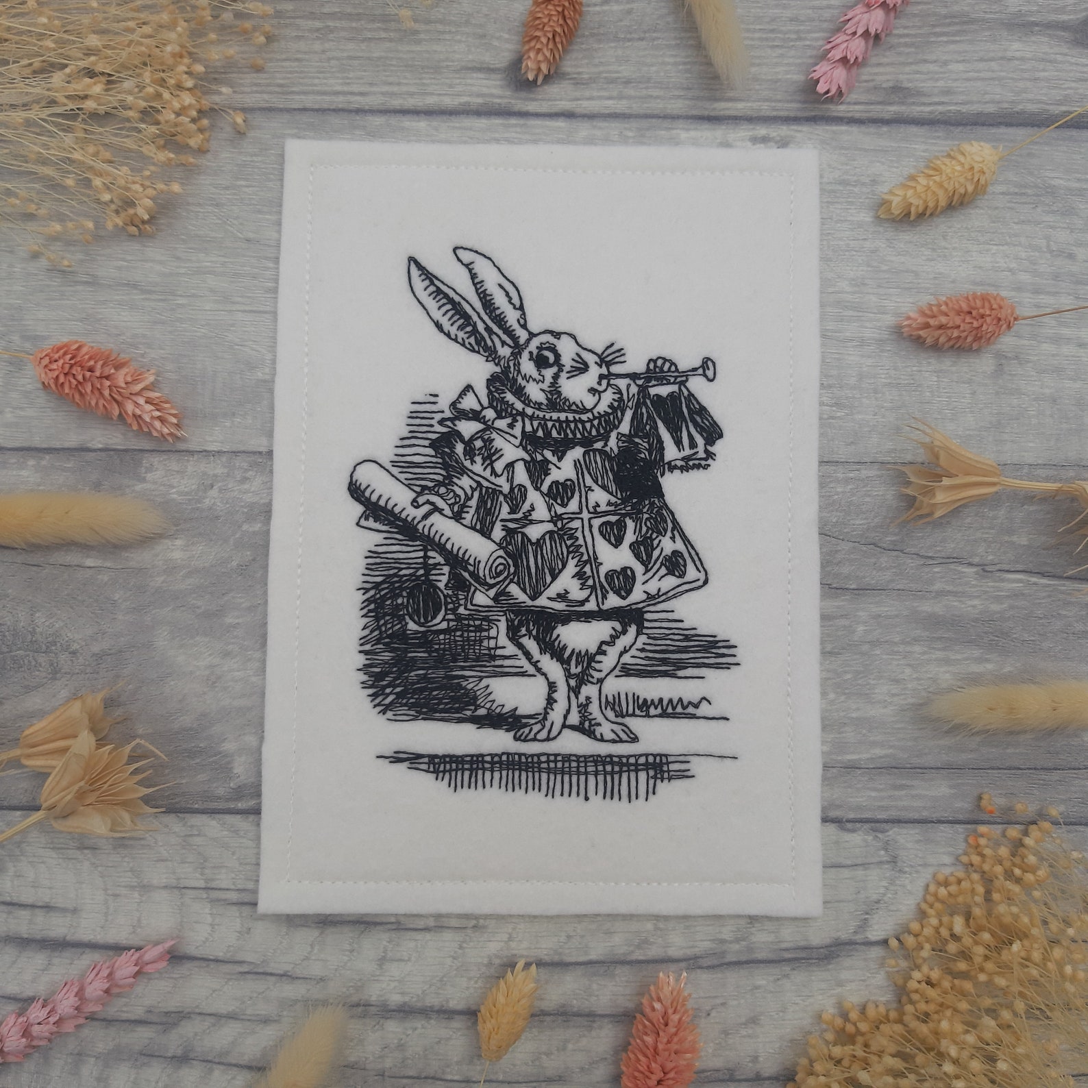 Alice in Wonderland Rabbit Stitched Image Free Motion - Etsy UK