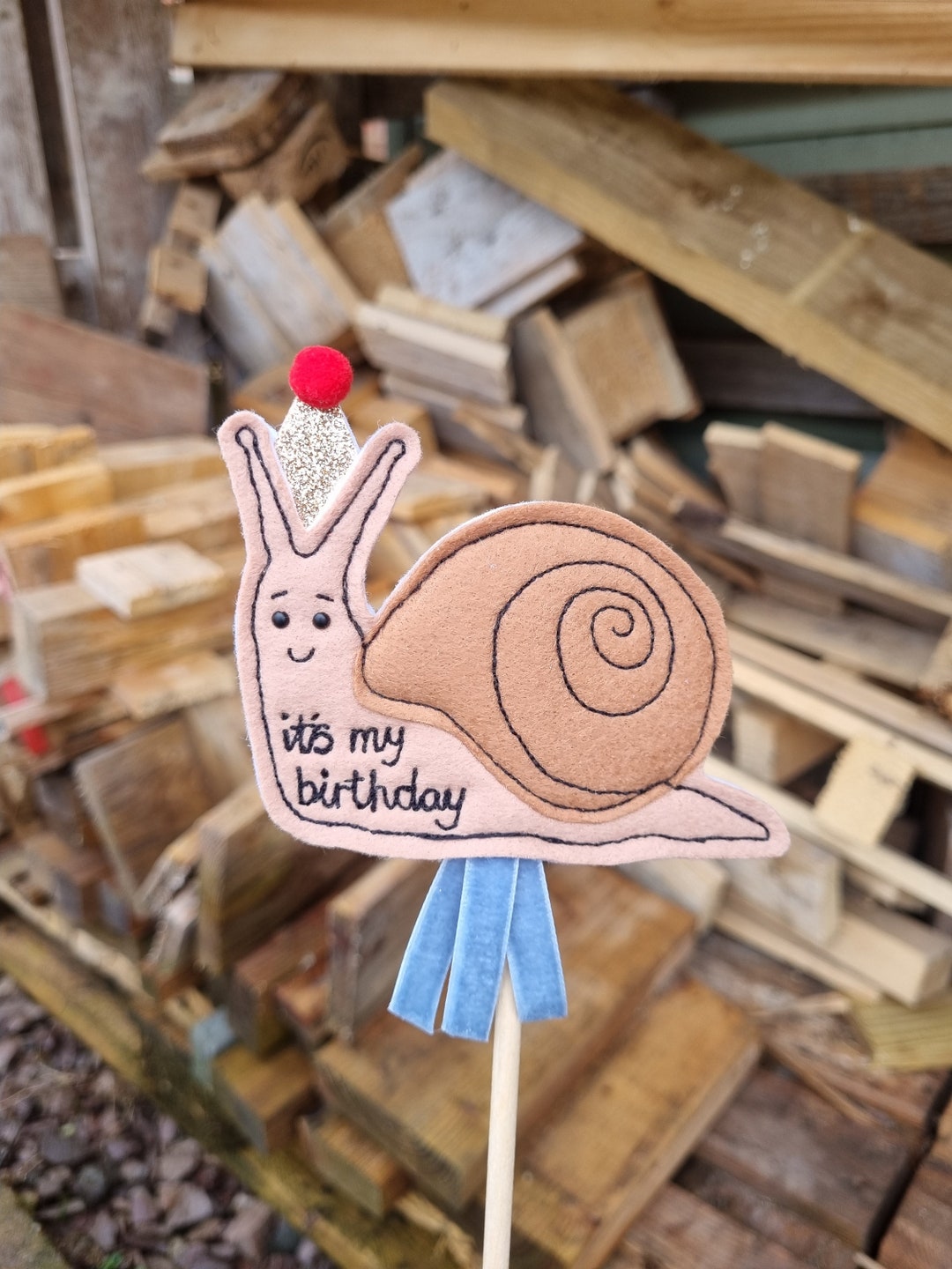 Snail Personalised Birthday Cake Topper, Personalised Snail Cake Decor ...