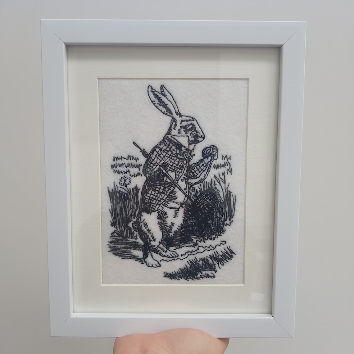 Alice in Wonderland Rabbit Stitched Image Free Motion - Etsy