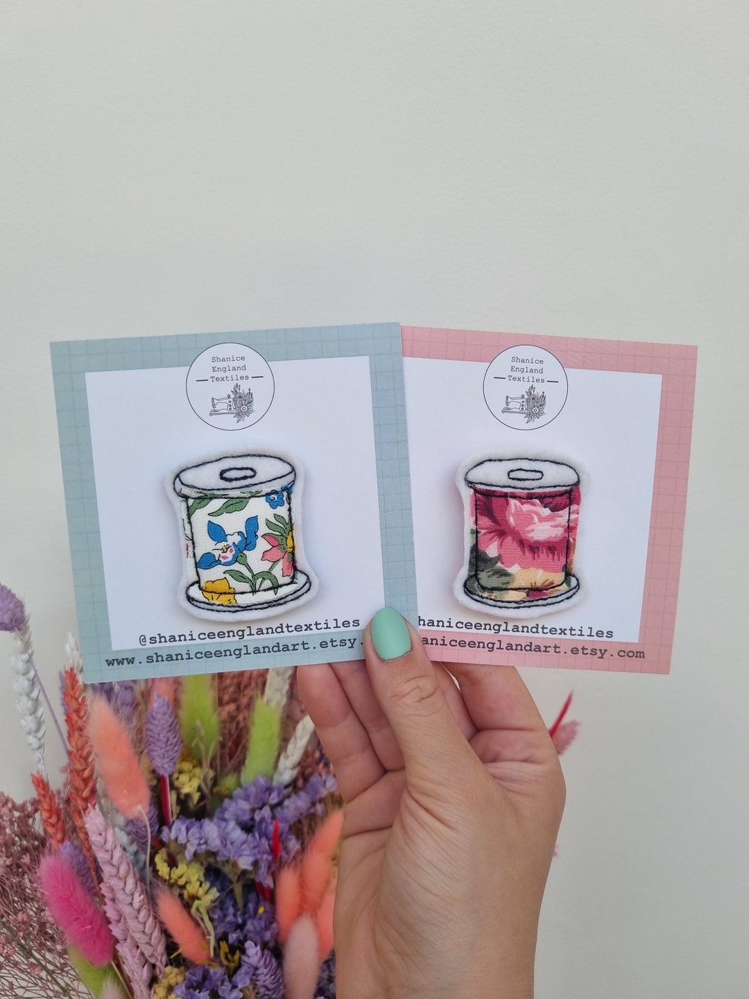 Spool Brooch Free Motion Machine Stitch Applique Spool - Etsy