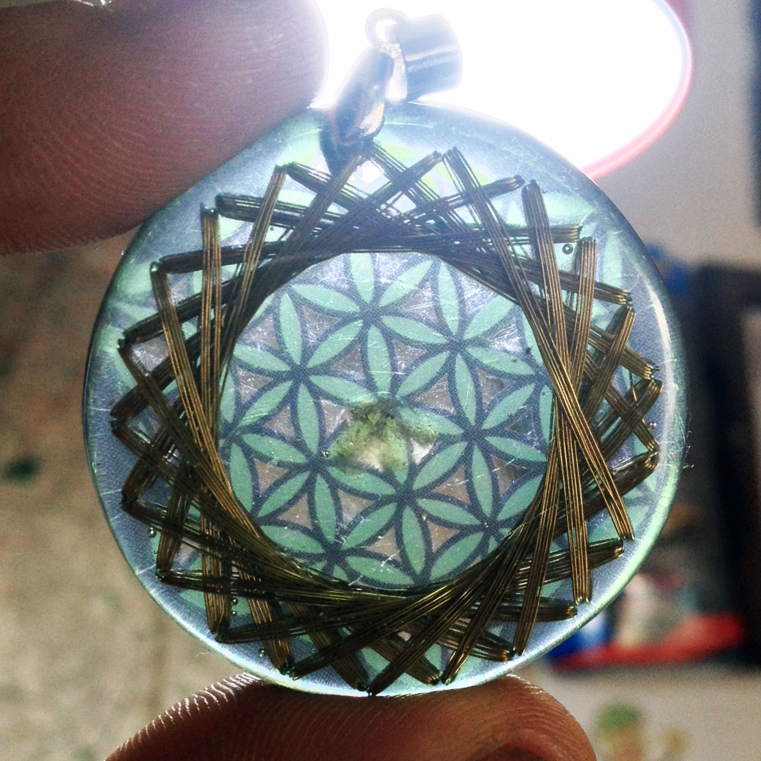 Flower of Life Green 21 Golden Vortex Metayantra Pranic Device - Etsy