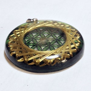 Flower of Life Green 21 Golden Vortex Metayantra Pranic Device Quartz ...