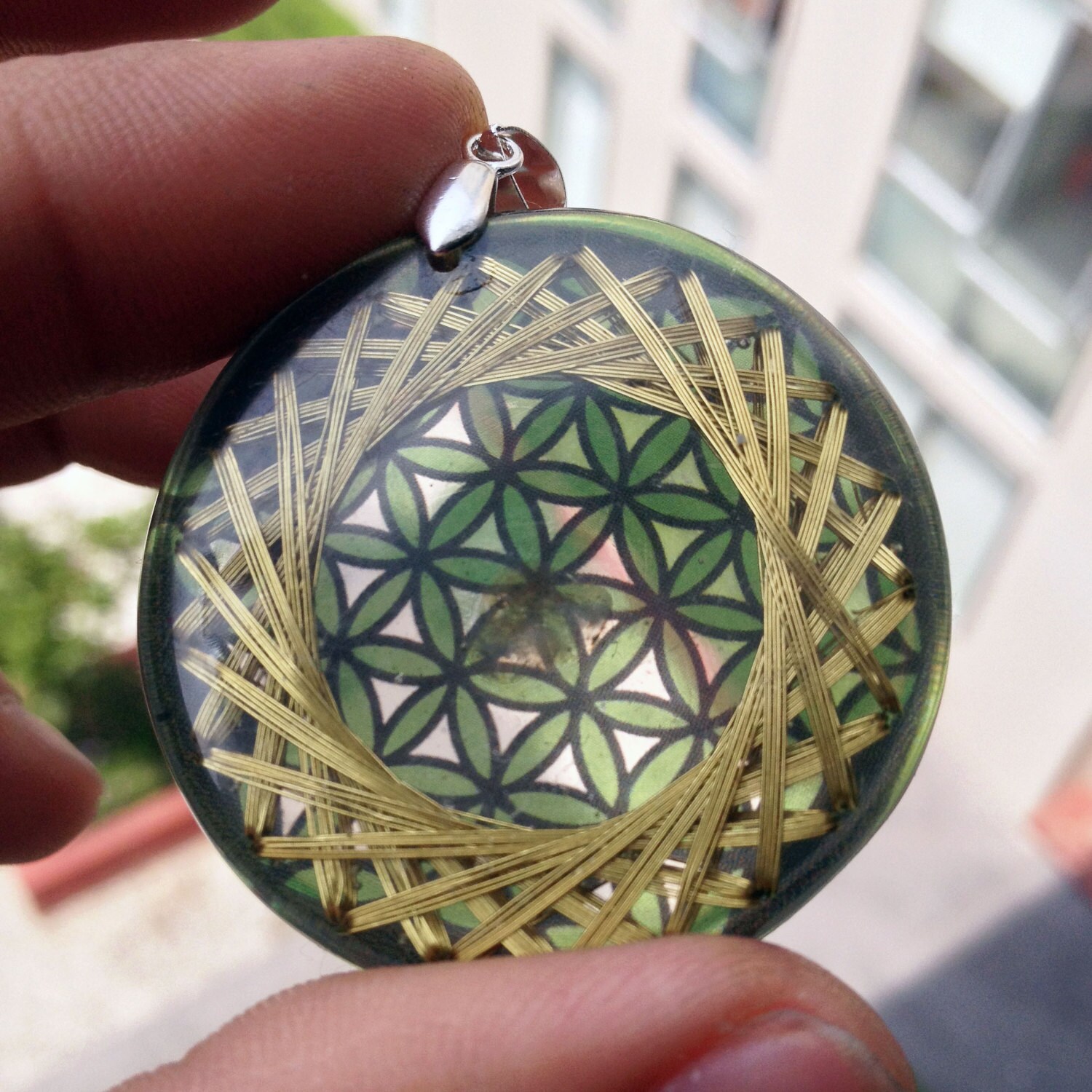 Flower of Life Green 21 Golden Vortex Metayantra Pranic Device - Etsy
