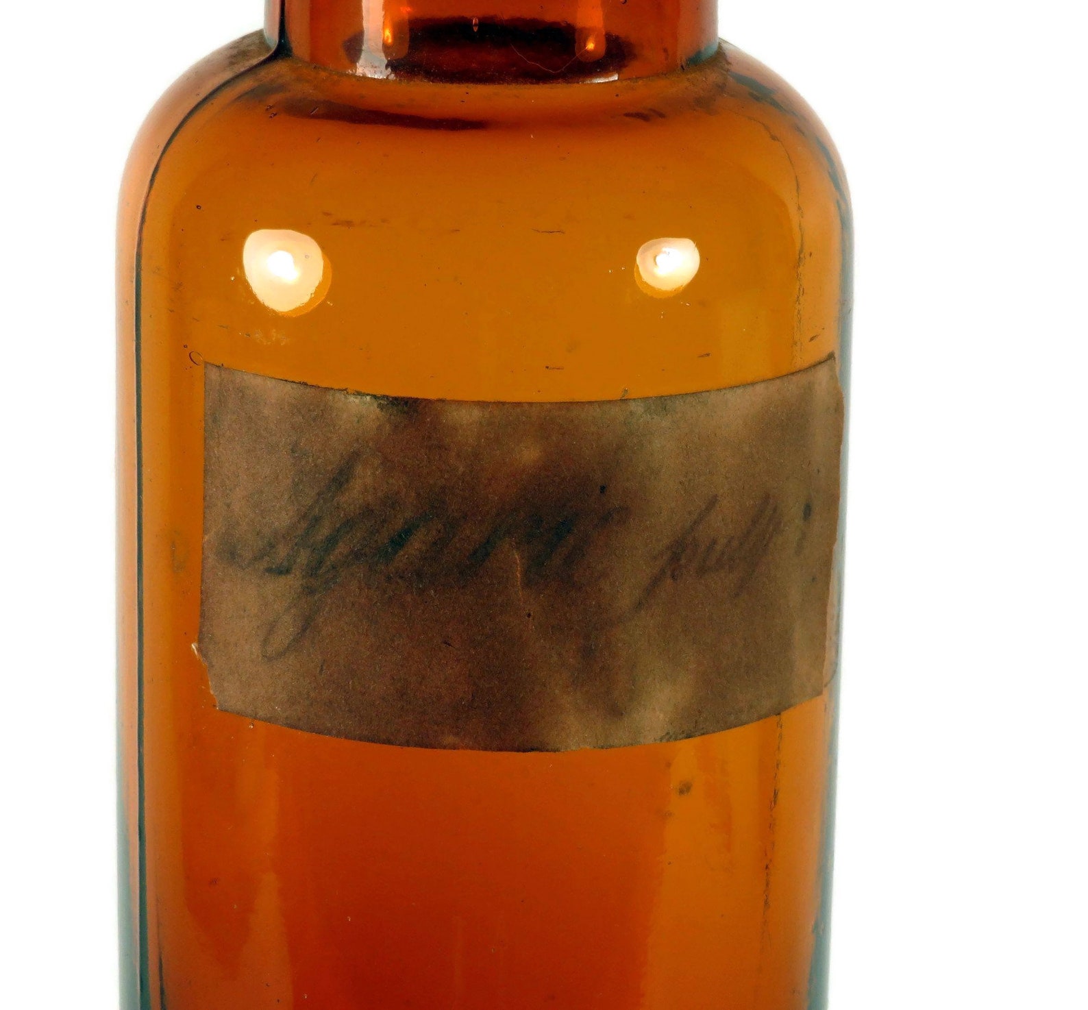 Amber Bottle Paper Label Vintage Apothecary Bottle C1930 Cork - Etsy
