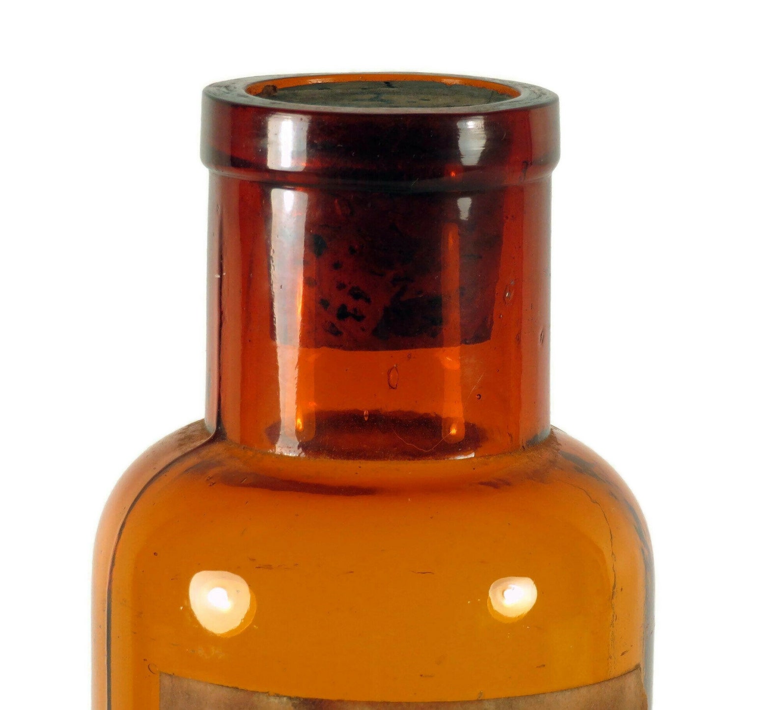 Amber Bottle Paper Label Vintage Apothecary Bottle C1930 Cork - Etsy