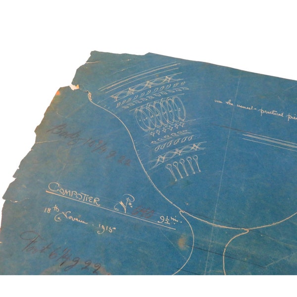 Antique Blueprint - Etsy