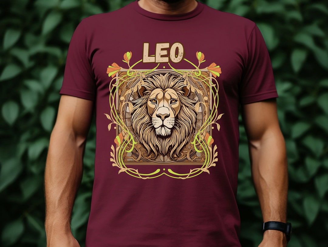 Sun in Leo Astrology Sign Tee, Zodiac Sign, Art Nouveau, Vintage ...
