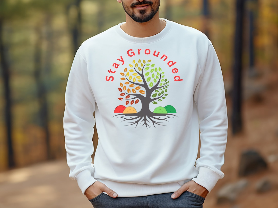 Stay Grounded Minimalist Graphic Sweatshirt With Tree Roots Design - Etsy