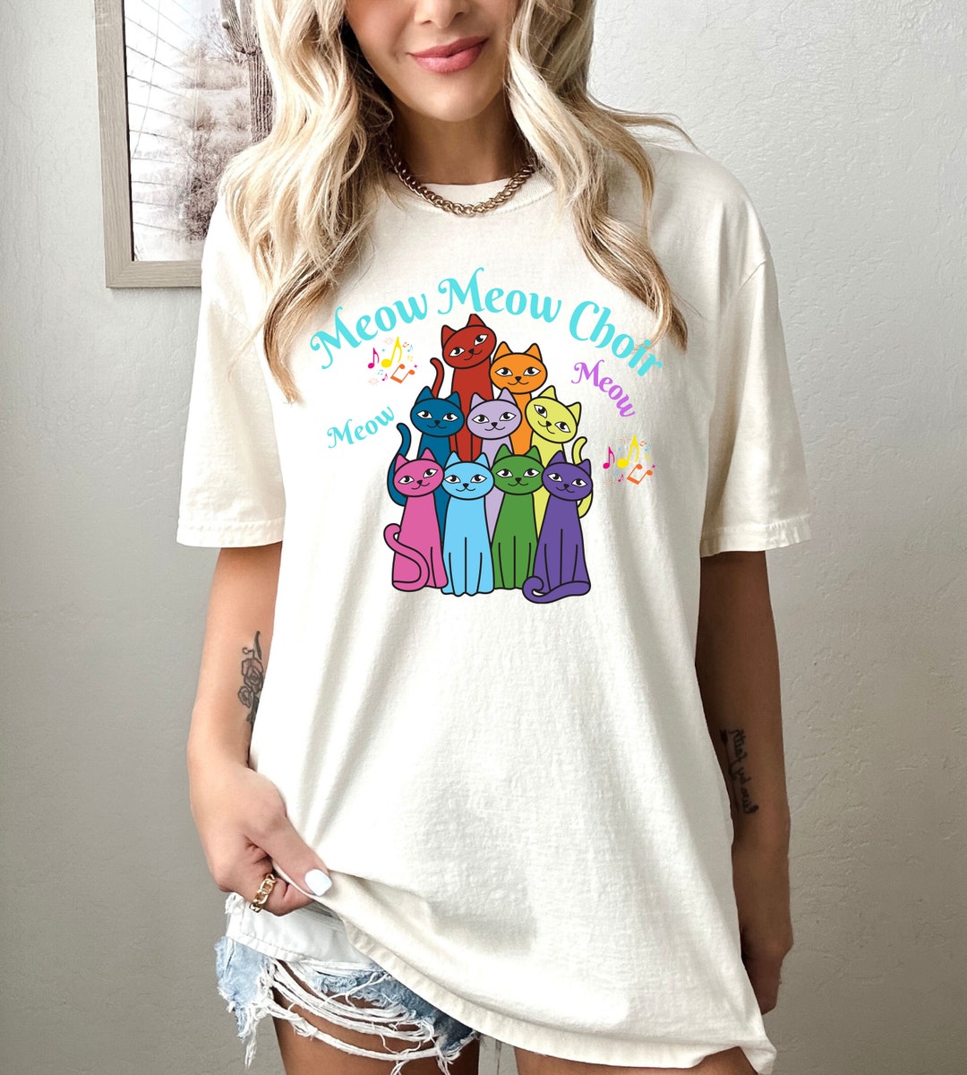 Cat Meow Meow Choir T-shirt, Cat Owner, Cat Lover, Cat Mom, Cat Dad ...