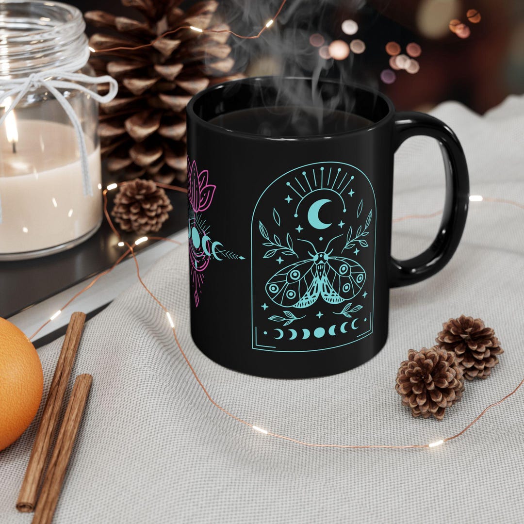 Spiritual, Mystical Mug, Mystical Luna Moth, Moon Phase Mug Goddess Mug ...