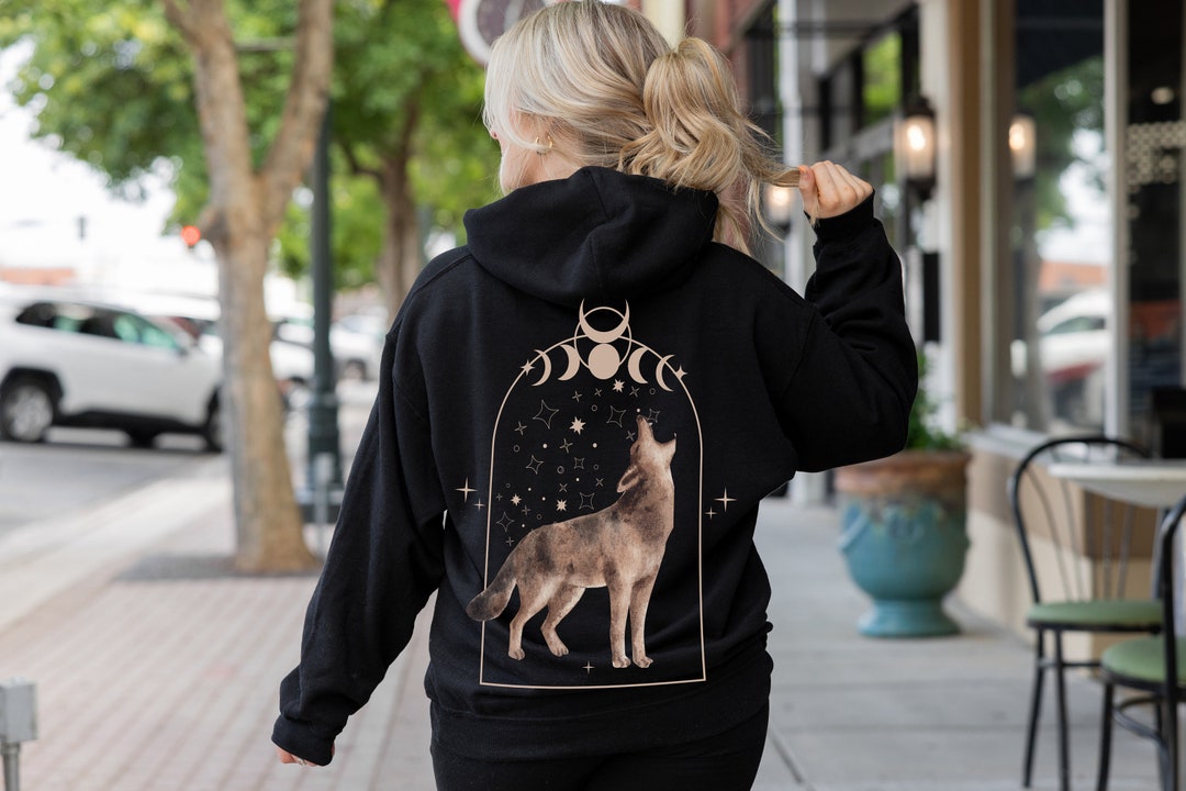 Wolf Moon Hoodie Astrological First Moon of the Year Mystical Howling ...