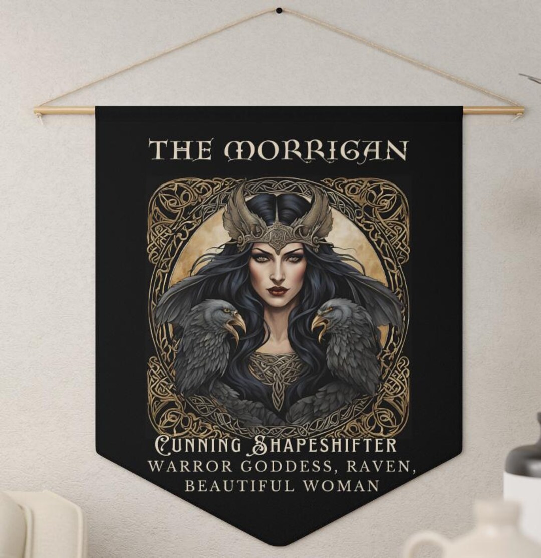 Pennant Wall Art, Celtic Mythology Goddess the Morrigan Shapeshifter ...