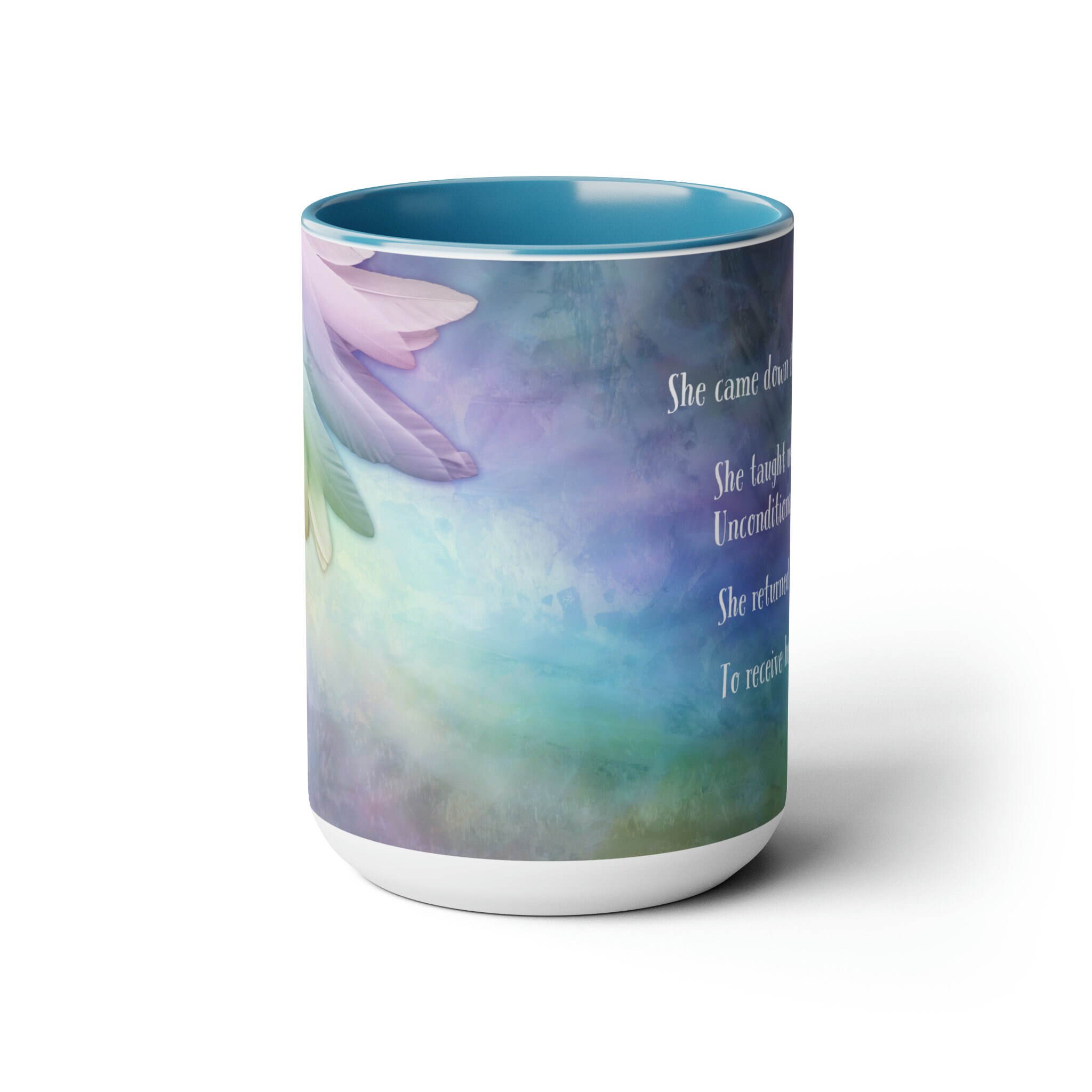 Angel Wings Coffee Mug 15oz, Inspirational Message for Remembrance of a ...