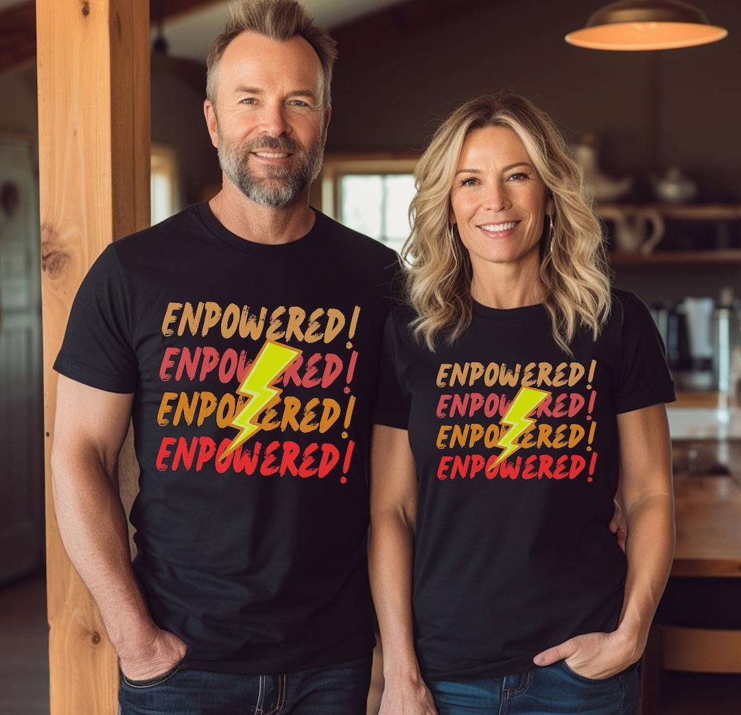 Motivational Tee Words Empowered, Lightening Bolt, Feeling Empowered 1 ...