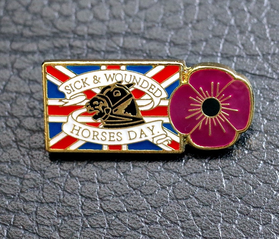 New Purple Poppy Pin Badge Union Jack Sick & Wounded Horses - Etsy