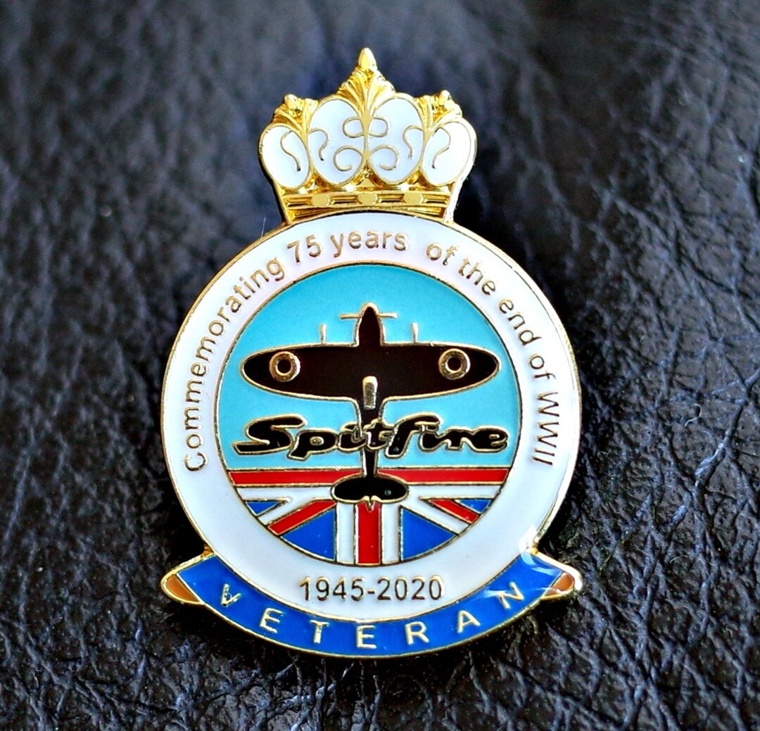 WW2 Veteran Enamel Military Pin Badge 1945 2020 RAF Spitfire - Etsy
