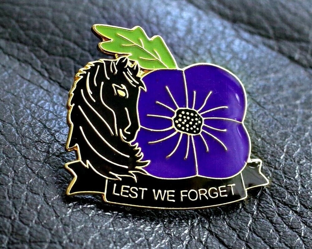 Great Purple Poppy Pin Badge Animals in War Dead Horses Remembrance Day ...