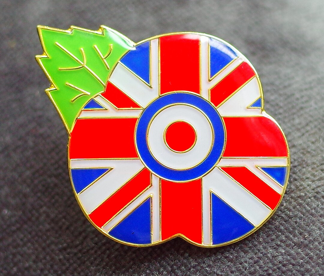 British RAF Poppy Badge, Military Emblem of Royal Air Force Lest We ...