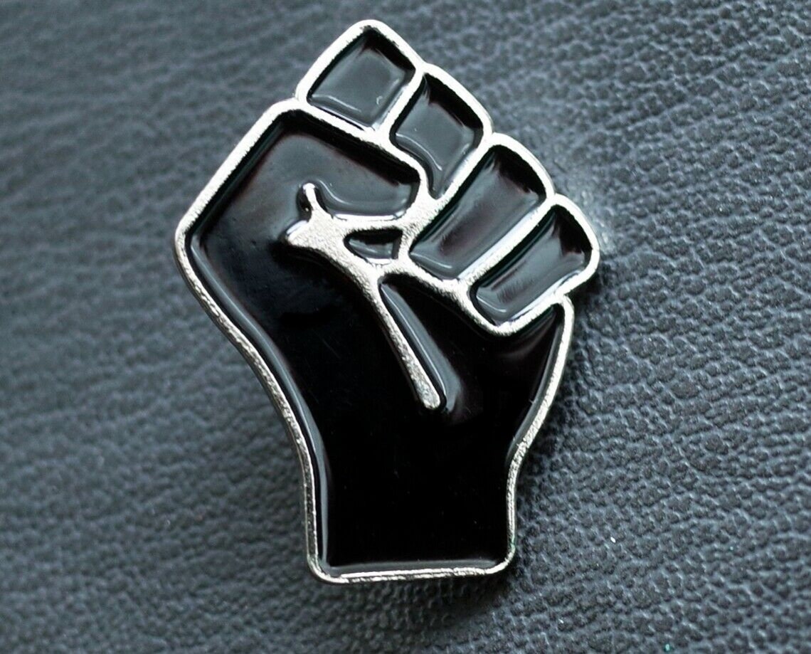 BLM Raised Clenched Black Fist Enamel Pin Badge Black Lives - Etsy Israel