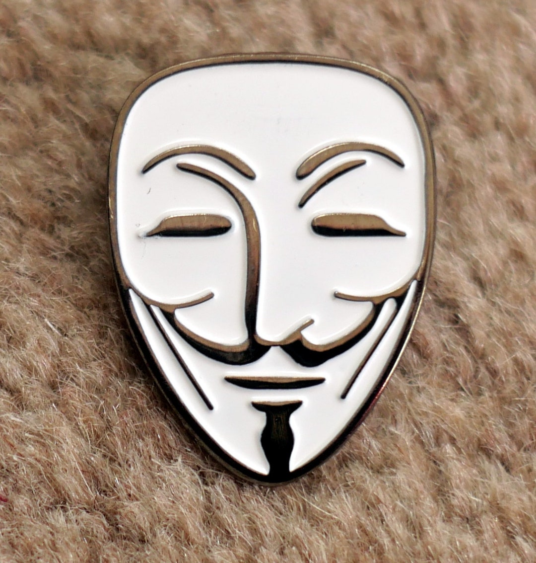 Guy Fawkes Anarchist Mask Metal Enamel Lapel Pin Badge - Etsy