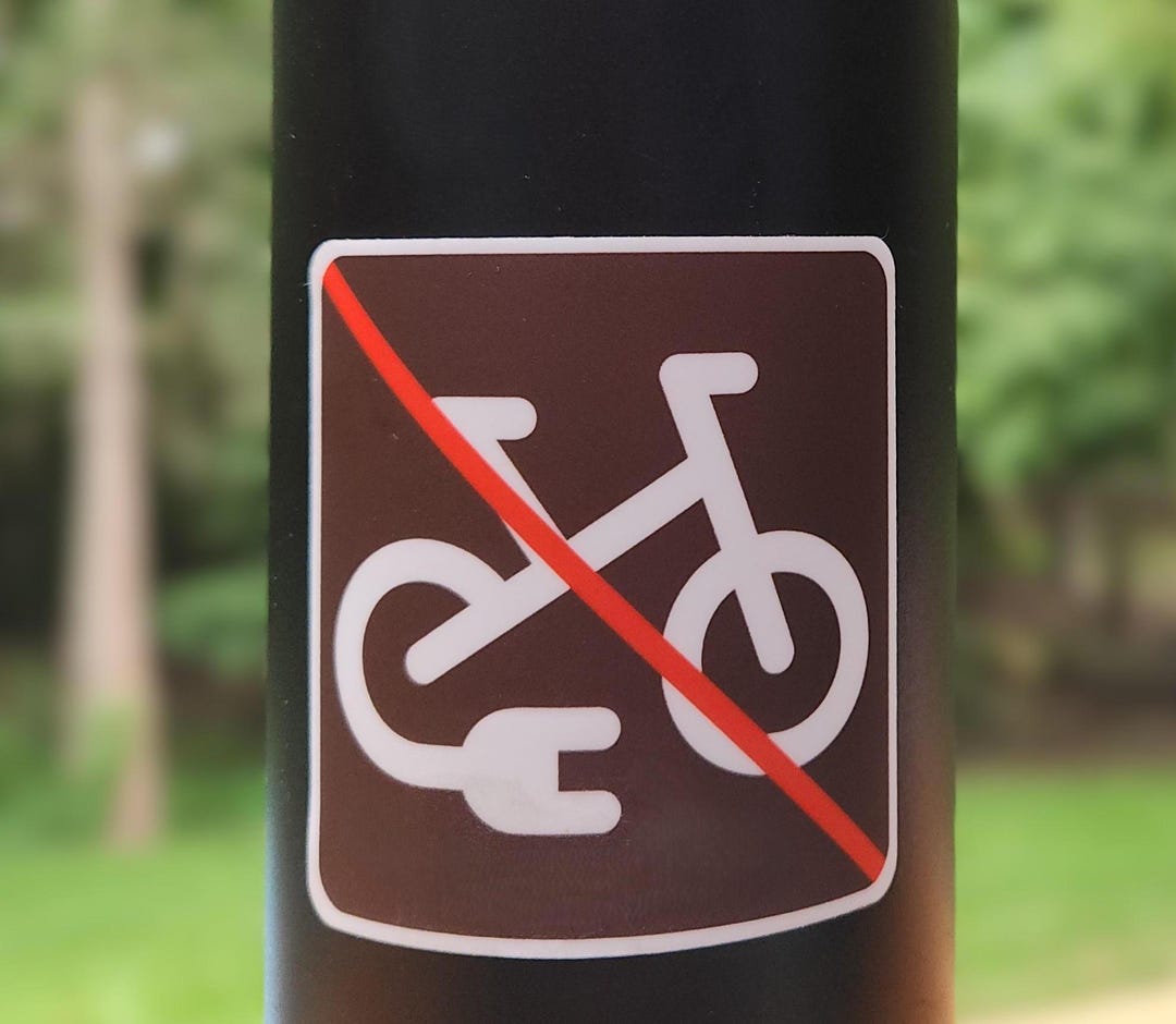 E-bikes Not Allowed Sticker - Trail Signage - Etsy