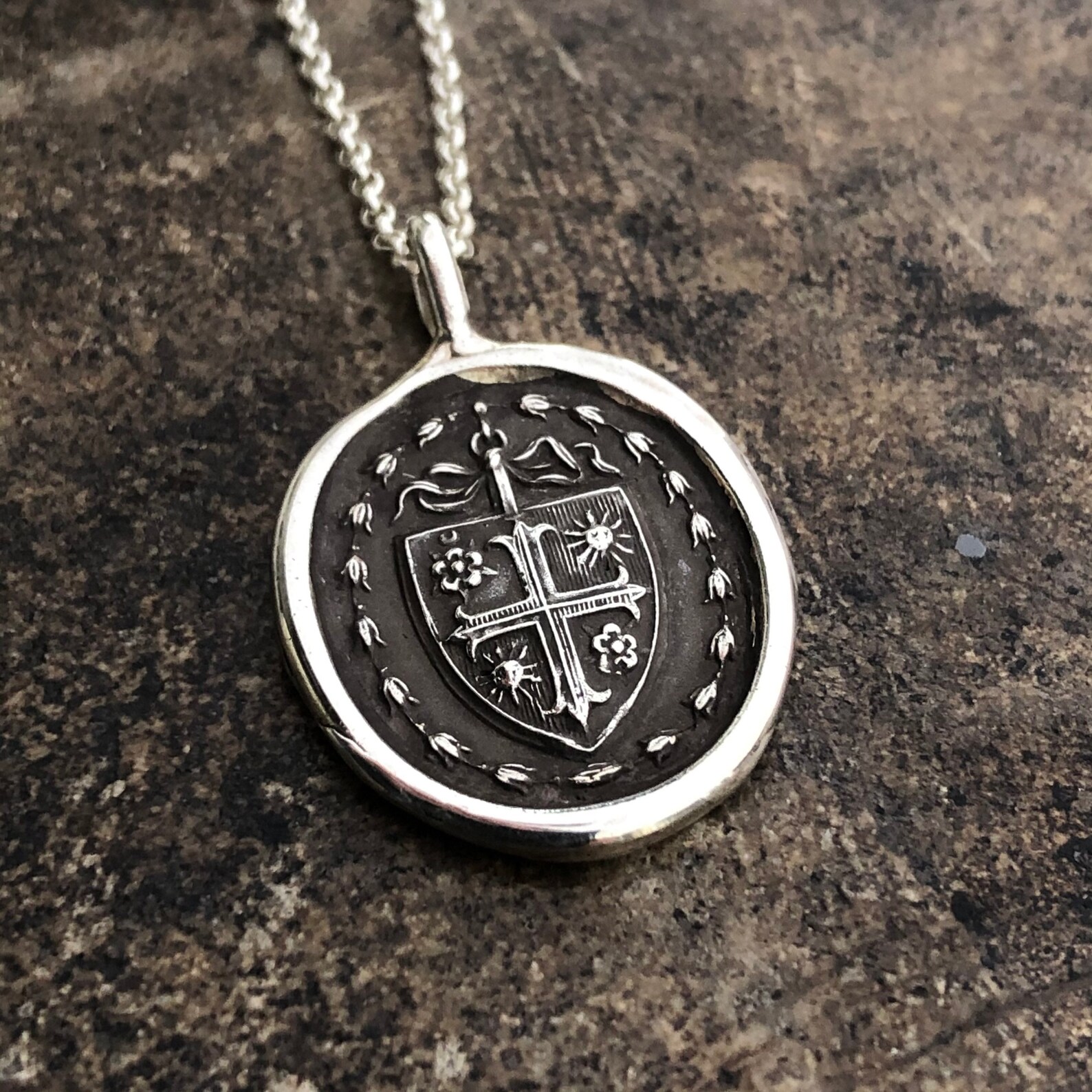 Sun & Rose Cross Fleury Wax Seal Pendant - Etsy