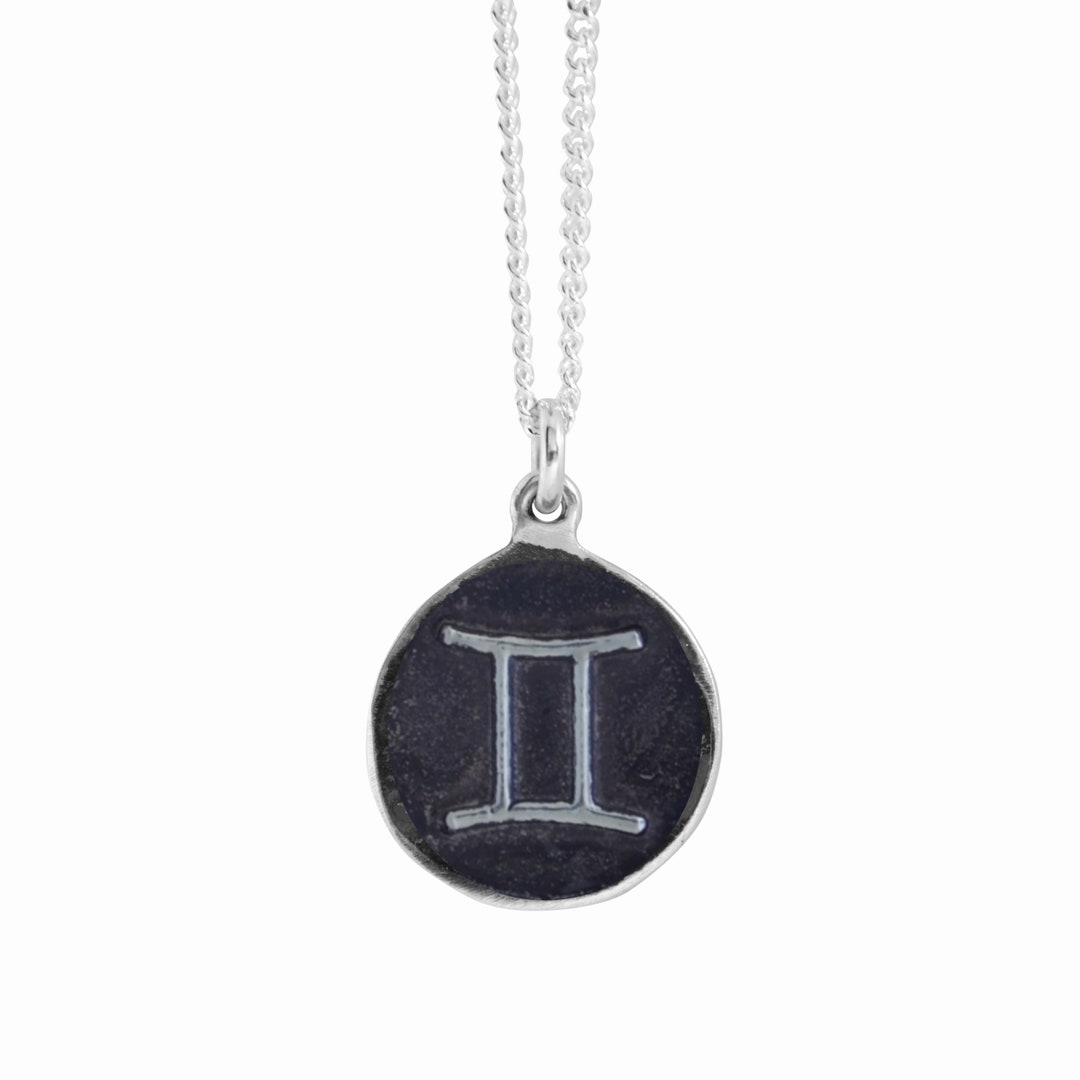 Gemini Zodiac Symbol Coin Pendant - Etsy