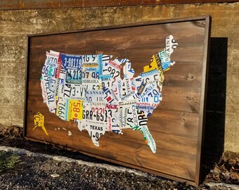 License plate map | Etsy