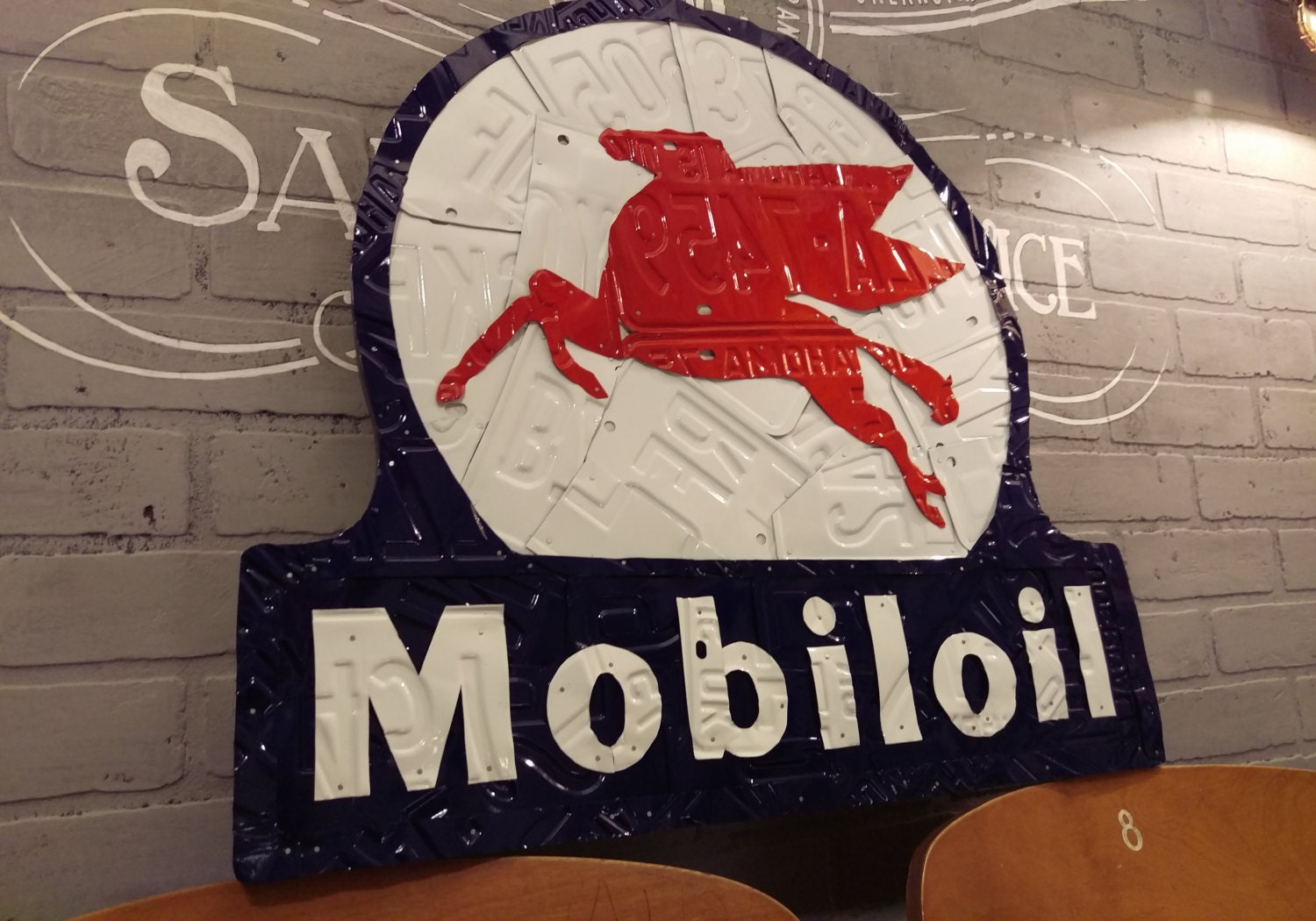 Mobil Oil Sign Made From License Plates - Etsy