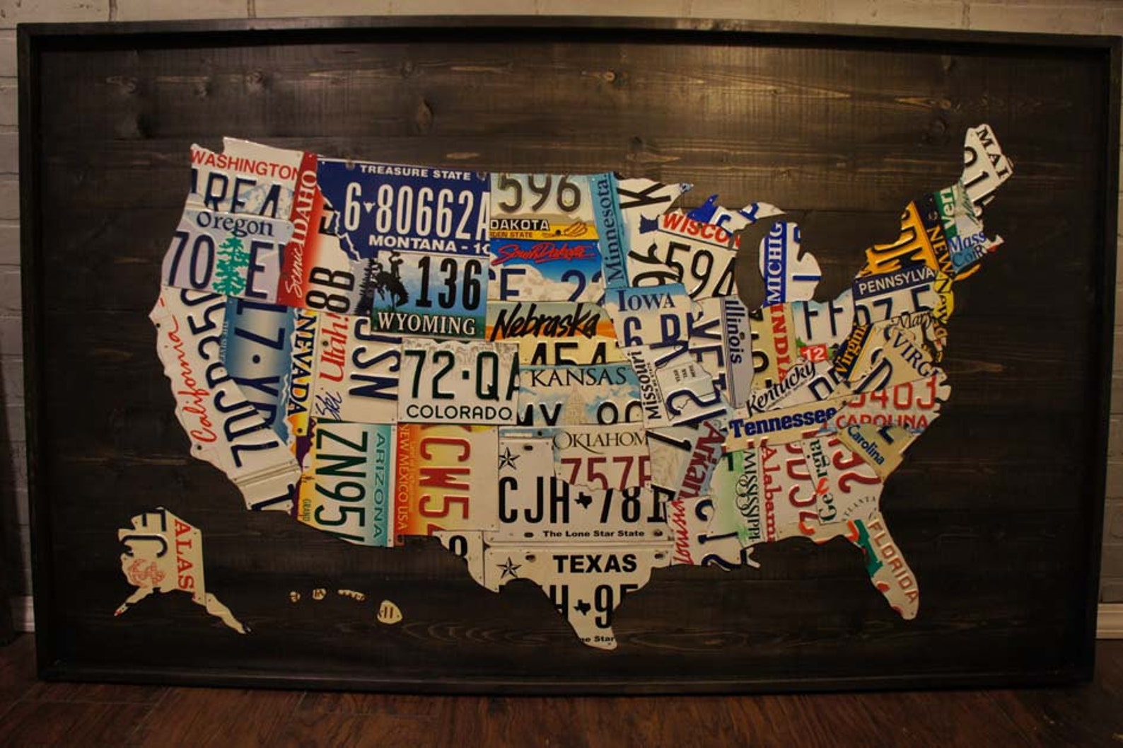 License Plate Map, Authentic USA Plates new Large Size - Etsy