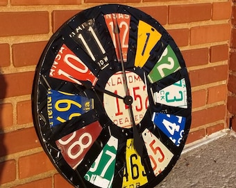 Vintage License Plate Clock - Etsy