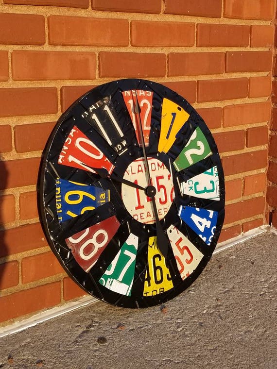 Vintage License Plate Clock | Etsy