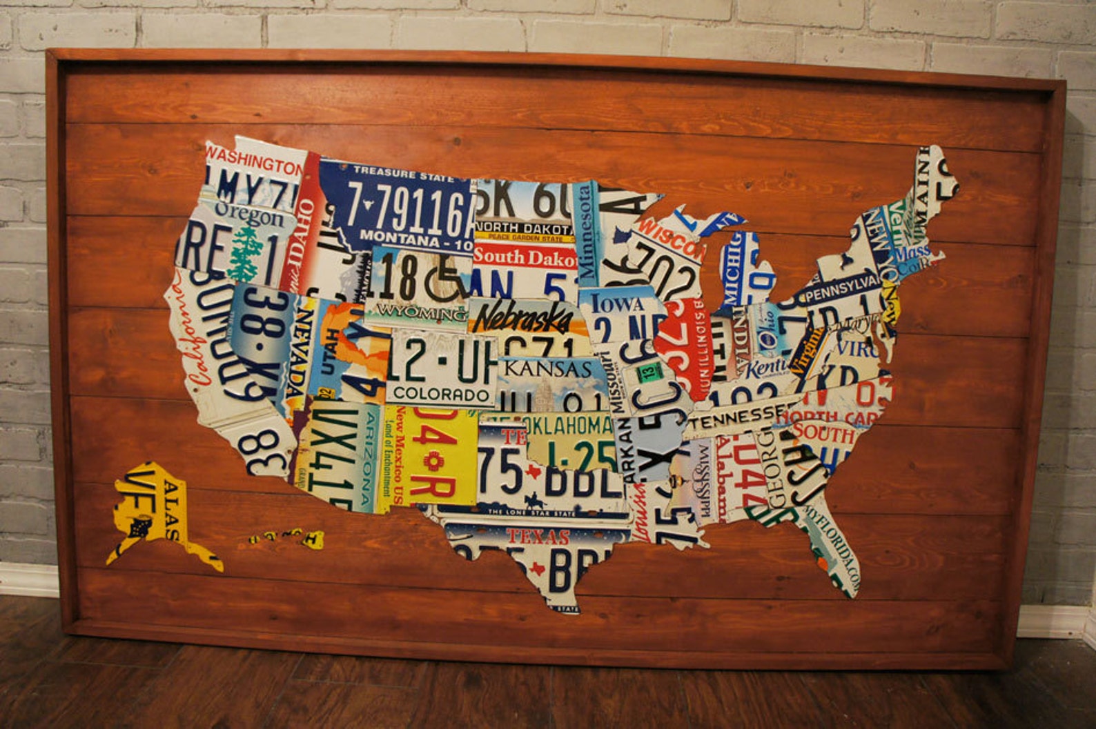 License Plate Map, Authentic USA Plates (new Large Size) - Etsy
