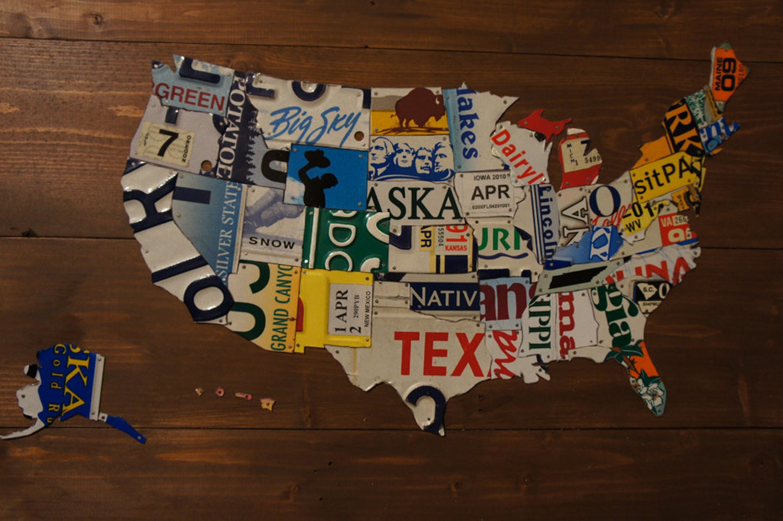 License Plate Map, Authentic US License Plates (new Small Size) - Etsy