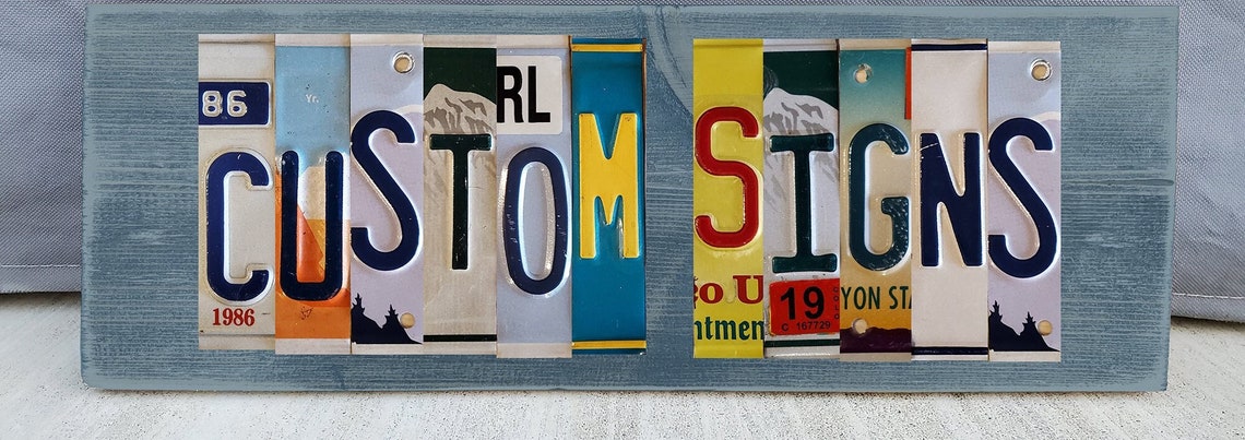 Custom License Plate Signs Personalized - Etsy