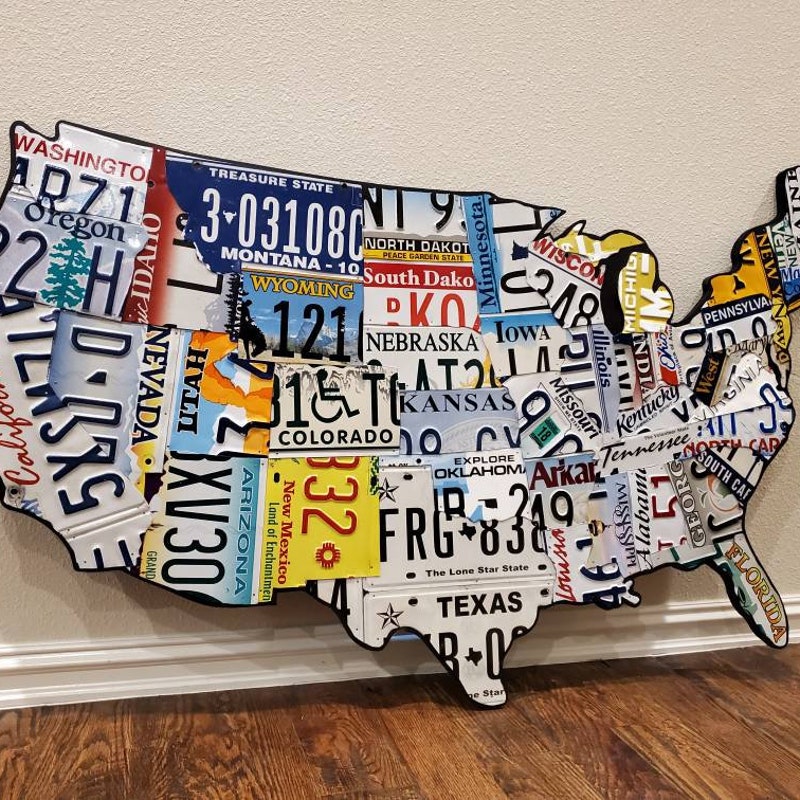 License Plate Map - Etsy